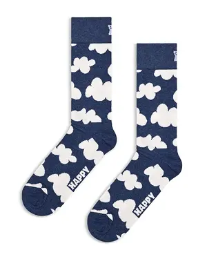 Happy Socks Cloudy Crew Socks - Navy