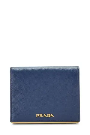 Prada Saffiano Compact Wallet - Blue