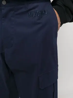 Moschino Logo Embroidered Cropped Trousers