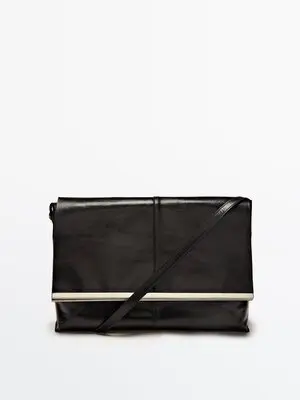 Massimo Dutti Leather Shoulder Clutch Limited Edition