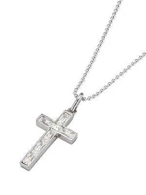 HATTON LABS Sterling Silver & Cubic Zirconia Cross Pendant Necklace - Silver White