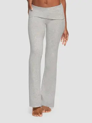 SKIMS Cotton Jersey Foldover Pants - Light Heather Grey