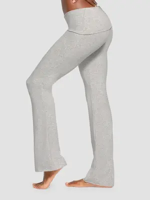 SKIMS Cotton Jersey Foldover Pants - Light Heather Grey