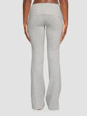 SKIMS Cotton Jersey Foldover Pants - Light Heather Grey