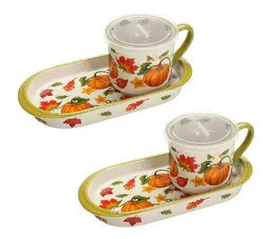 TEMP-TATIONS Seasonal Set Of (2) Soup And Sandwich Sets - One-color
