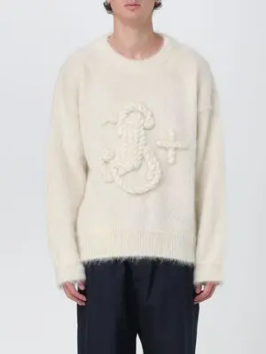 JIL SANDER Embellished Crew Neck Sweater - Orange