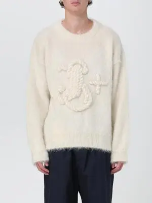 JIL SANDER Embellished Crew Neck Sweater - Orange