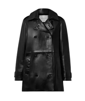 Veronica De Piante Charlotte Double-breasted Leather Trench Coat