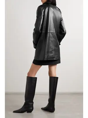 Veronica De Piante Charlotte Double-breasted Leather Trench Coat