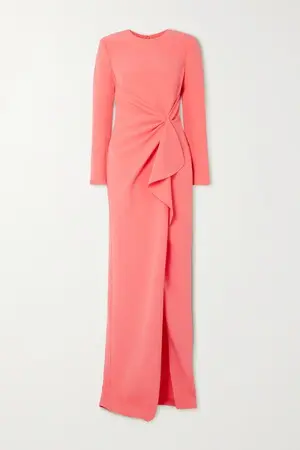 Safiyaa Taylora Draped Crepe Gown - Pink