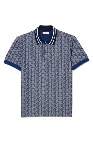 Lacoste Monogram Jacquard Polo - Qie Methylene/farine
