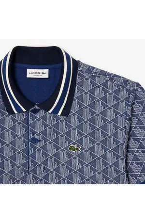 Lacoste Monogram Jacquard Polo - Qie Methylene/farine
