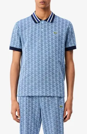 Lacoste Monogram Jacquard Polo Rill/ Globe