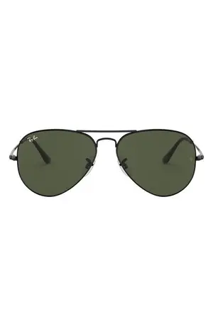 Ray-ban 62mm Oversized Aviator Everglasses - Black