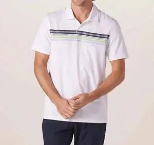 THE NORMAL BRAND Men Normal Script Performance Polo Shirt In Moss - White
