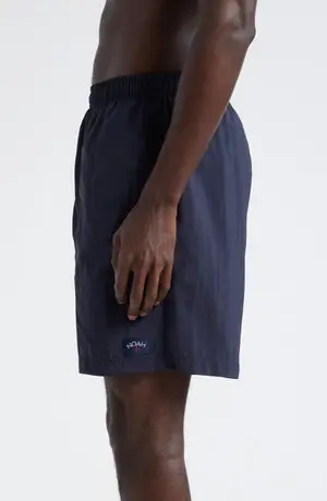 NOAH Core Logo Patch Swim Trunks - Navy