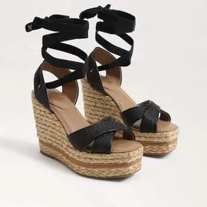 Sam Edelman Vaughn Espadrille Wedge Sandals In - Black