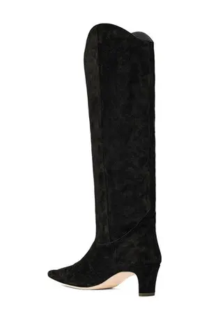 Staud Wally Western Boots - Black Suede