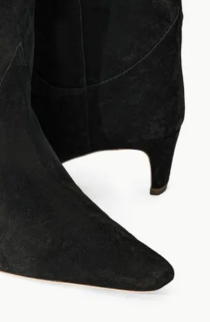 Staud Wally Western Boots - Black Suede