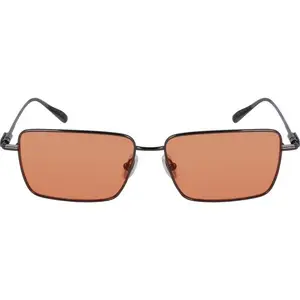 FERRAGAMO Gancini Evolution Rectangle Sunglasses - Dark Gun/orange
