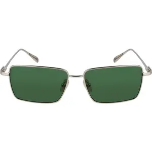 FERRAGAMO Gancini Evolution Rectangle Sunglasses - Light Gold/green