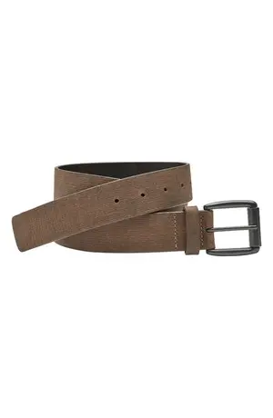 Johnston & Murphy Scored Leather Belt - Brown Oiled