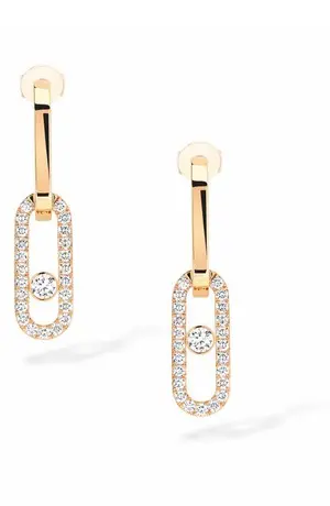 Messika Move Link Diamond Drop Earrings - Yellow Gold