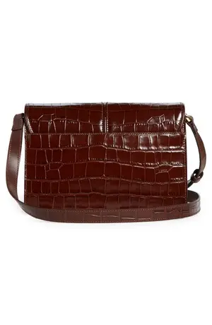 & Other Stories Croc Embossed Leather Crossbody Bag
