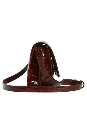 & Other Stories Croc Embossed Leather Crossbody Bag