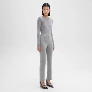 Theory Slim-straight Pant In Mélange Wool Flannel