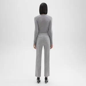 Theory Slim-straight Pant In Mélange Wool Flannel