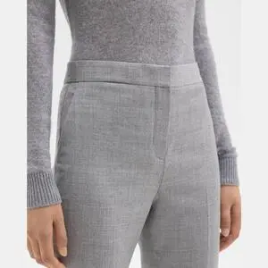 Theory Slim-straight Pant In Mélange Wool Flannel