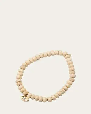 SYDNEY EVAN Diamond & Jasper Bead Bracelet - Cream
