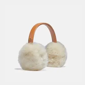 COACH Coach Shearling Earmuffs Saddle
