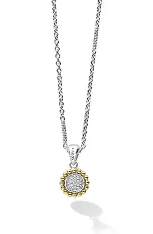Lagos Caviar Luxe Diamond Pendant Necklace - Gold/silver
