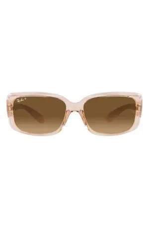 Ray-ban 58mm Gradient Rectangle Sunglasses - Transparent