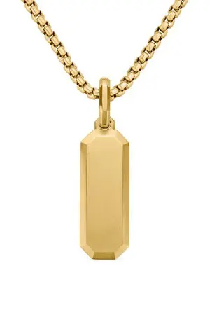 David Yurman Streamline Dog Tag Pendant - 18k Yellow Gold