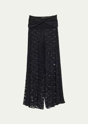 PatBO Crochet Beach Pants - Black