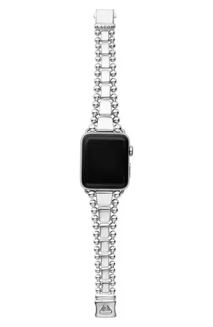 Lagos Sterling Smart Caviar Apple Watch® Band - Silver