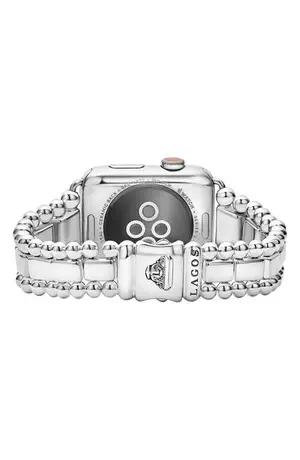 Lagos Sterling Smart Caviar Apple Watch® Band - Silver