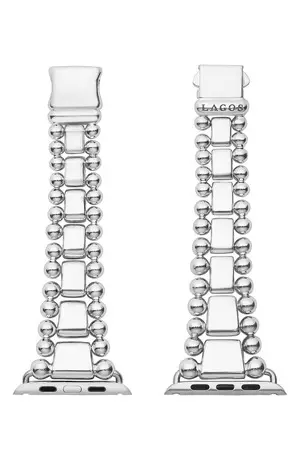 Lagos Sterling Smart Caviar Apple Watch® Band - Silver