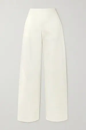 FFORME Net Sustain Jagger Wide-leg Organic Cotton-blend Pants - White