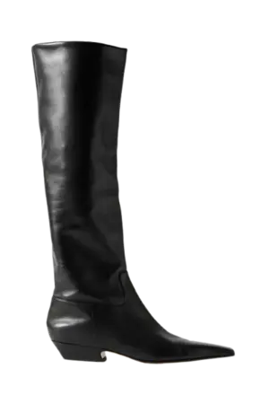 Khaite Marfa Leather Knee High Boots - Black
