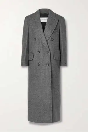 Max Mara Eccesso Double-breasted Herringbone Wool Coat