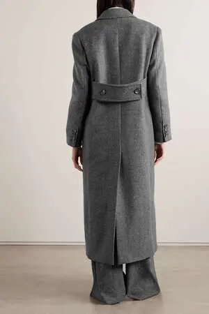 Max Mara Eccesso Double-breasted Herringbone Wool Coat