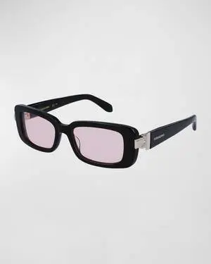 FERRAGAMO Ferragamo Gancini Evolution Rectangle Sunglasses Black/pink