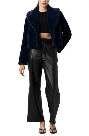 Blanknyc Shawl Collar Faux Fur Jacket - Frost Bite