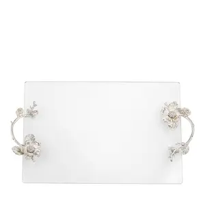 OLIVIA RIEGEL Botanica Glass Tray - Silver