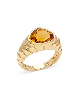 Marina B 18k Yellow Gold Citrine Pear Ring - Orange/gold