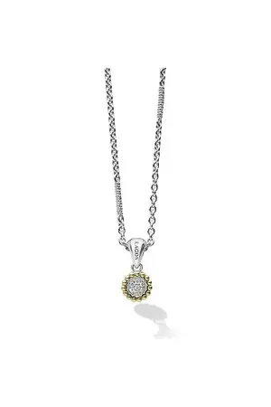 Lagos Caviar Lux Diamond Pendant Necklace - Gold